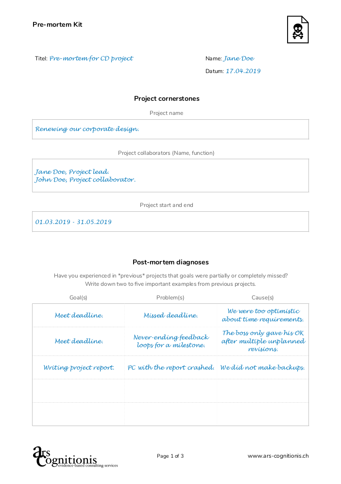 Project management - detecting problems before they occur